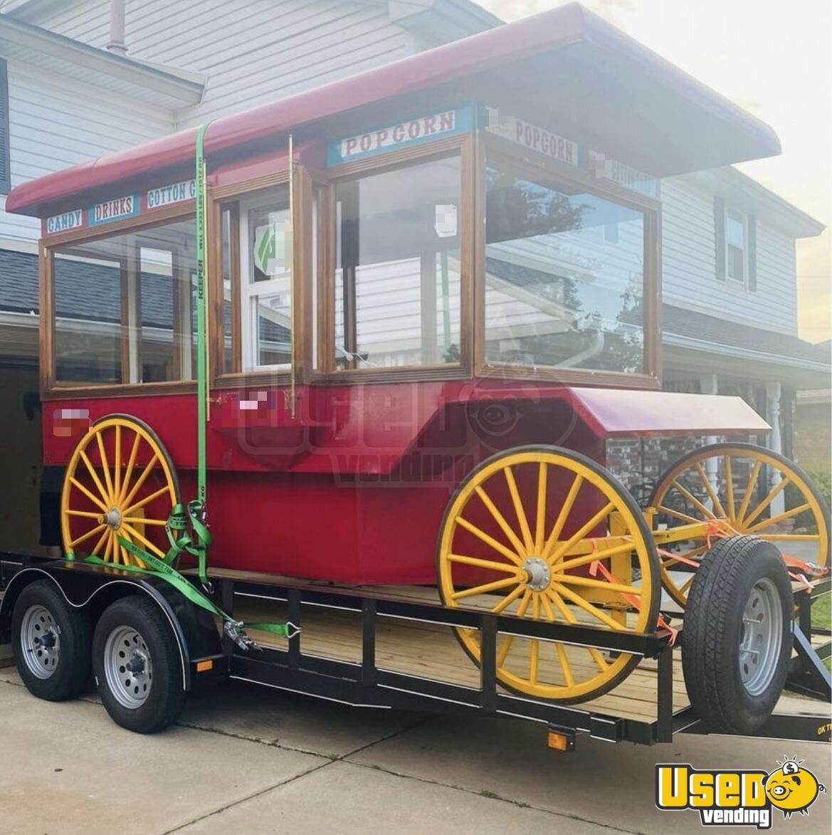 Unique Vintage Style Popcorn and Cotton Candy Wagon on a 7.5' x 16 ...