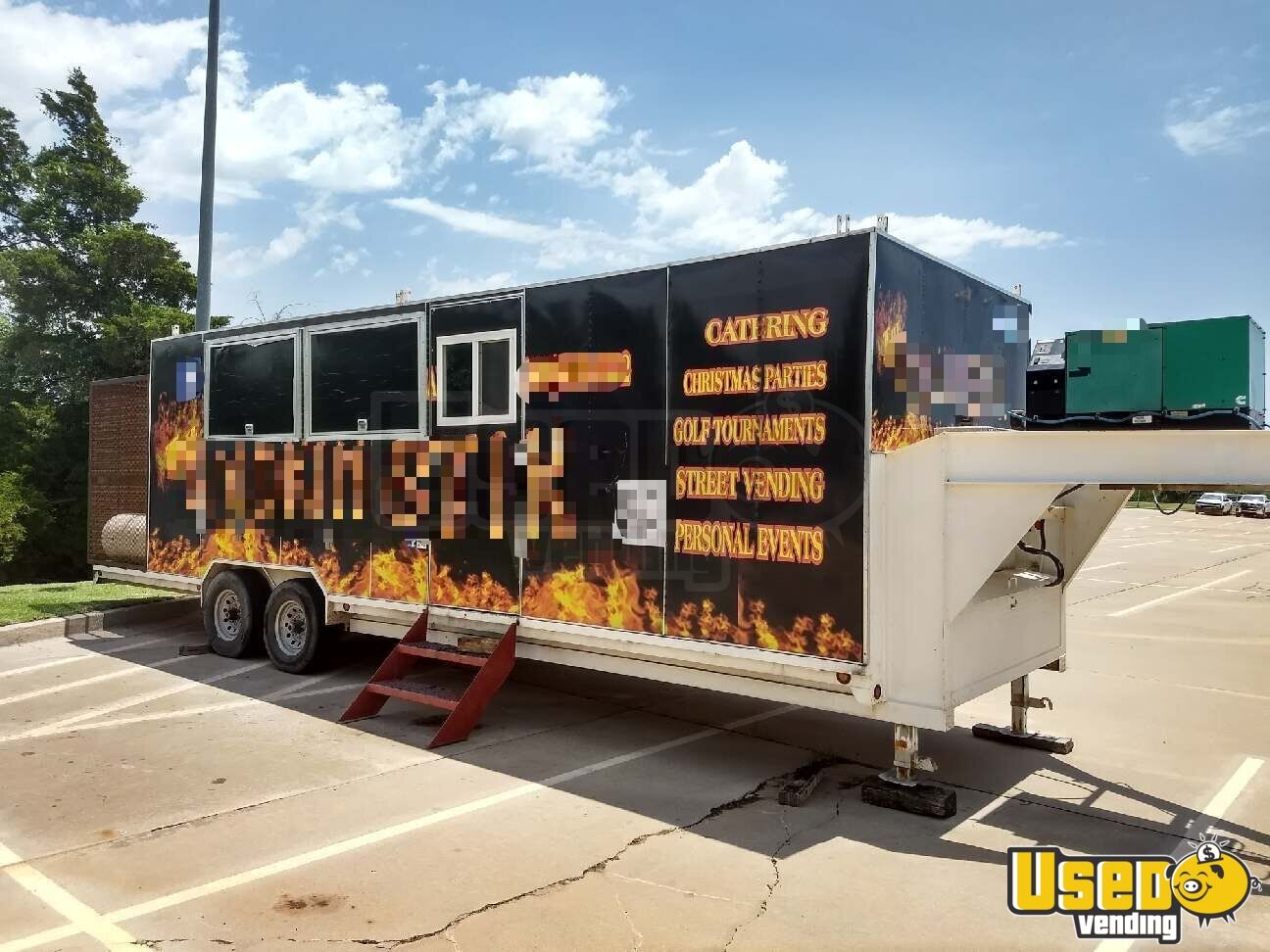 2012 - 28' BBQ Concession Trailer | Used Concession Trailer with Porch for Sale in Oklahoma