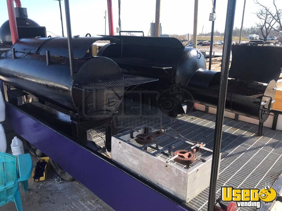 20' Galvanized Barbecue Concession Trailer with 2 Stainless Steel BBQ ...