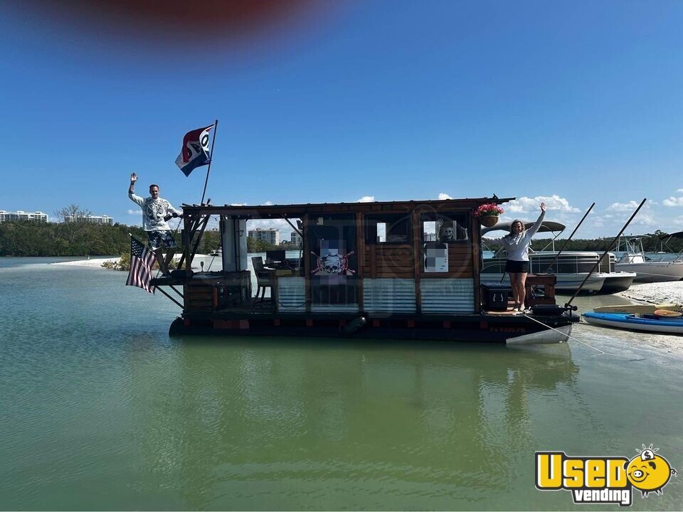 Used - 24' Custom Tiki Style Food Boat | Licensed Food Boat Floating ...