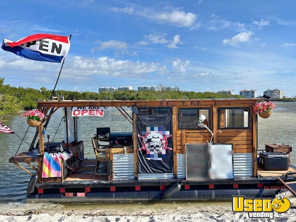 Used - 24' Custom Tiki Style Food Boat | Licensed Food Boat Floating ...